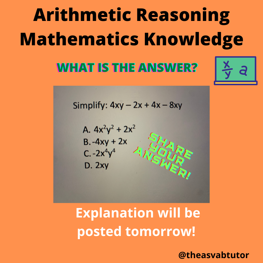 Mathematics Knowledge Algebra Problem - The ASVAB Tutor