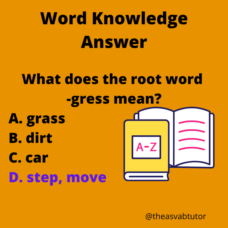 The ASVAB Tutor Presents Answer to Question on Root Word -Gress - The ...