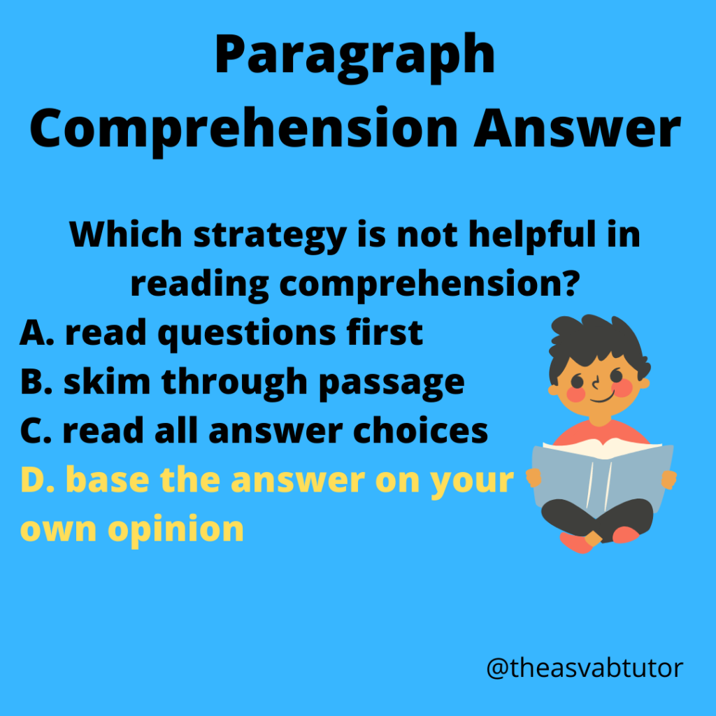 The ASVAB Tutor Presents Answer to Question on Reading Strategies - The ...