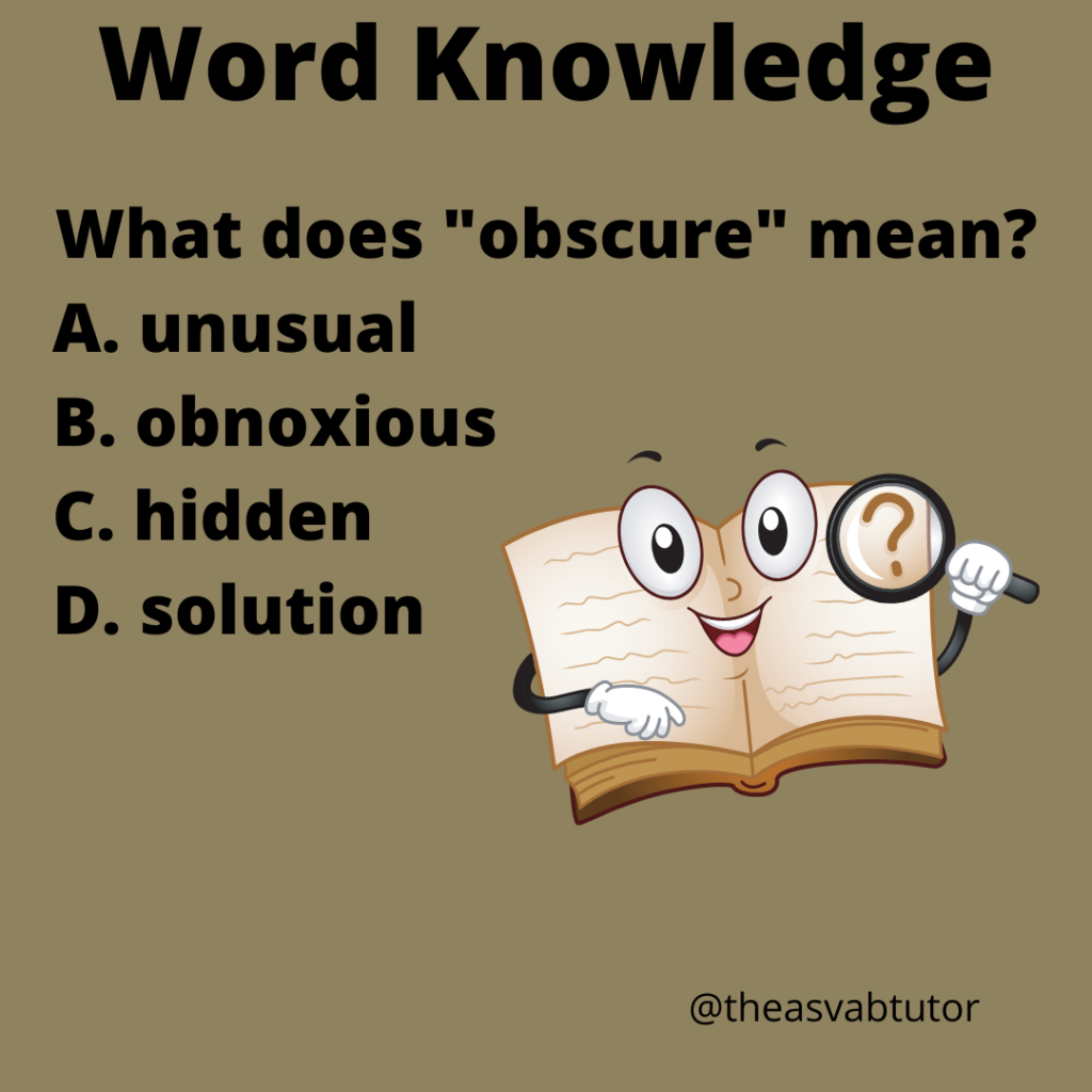The ASVAB Tutor Presents the Vocabulary Word The ASVAB Tutor Presents the Vocabulary Word