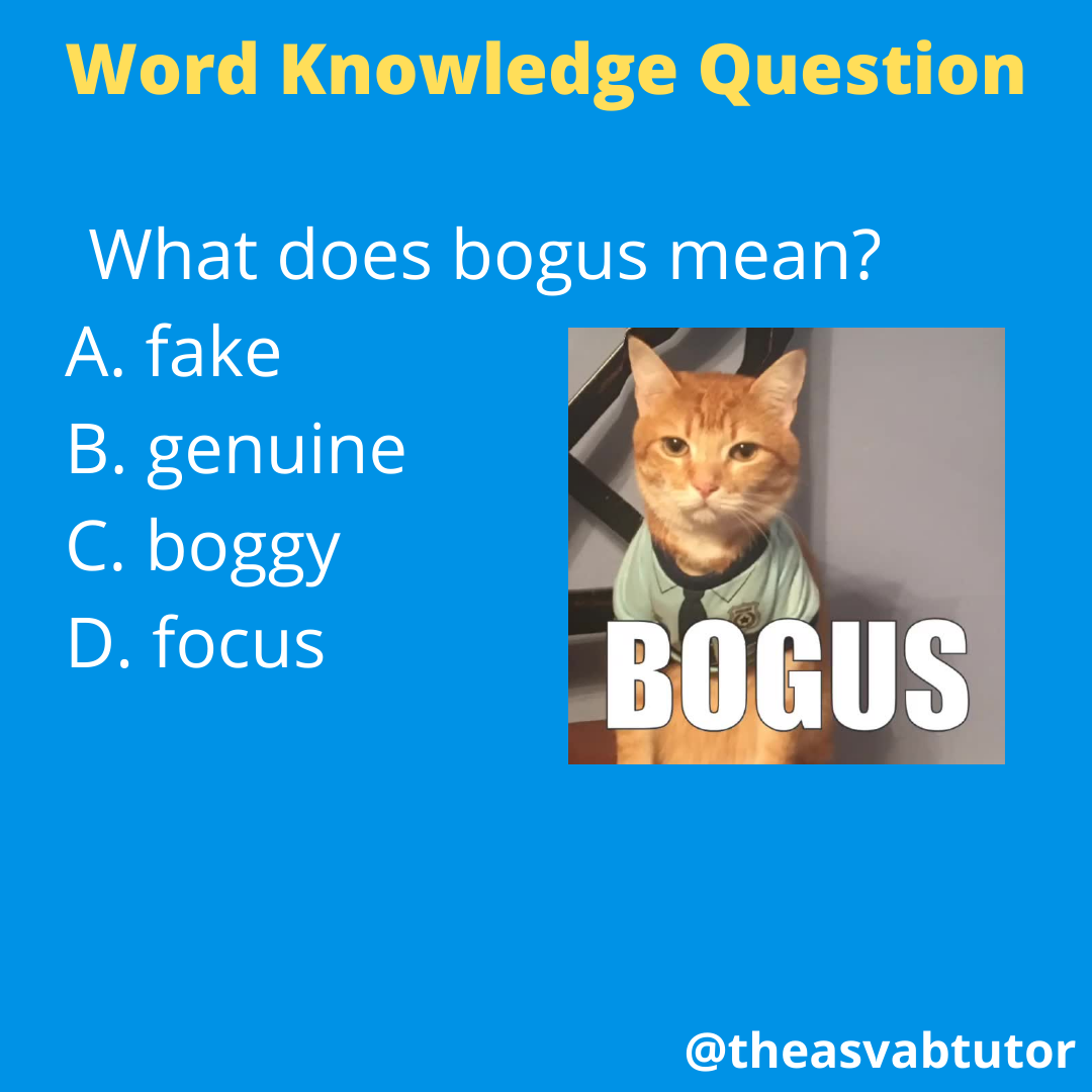 The ASVAB Tutor Presents The Vocabulary Word Bogus The ASVAB Tutor